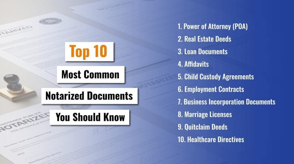 Top 10 Most Common Notarized Documents You Should Know